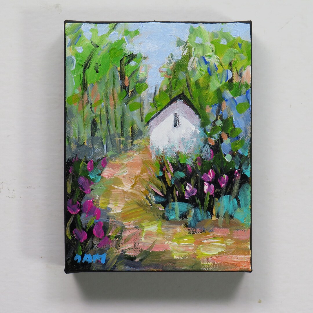 Original Acrylic Painting - Decorative Wall Art - "wooded Garden Way ...