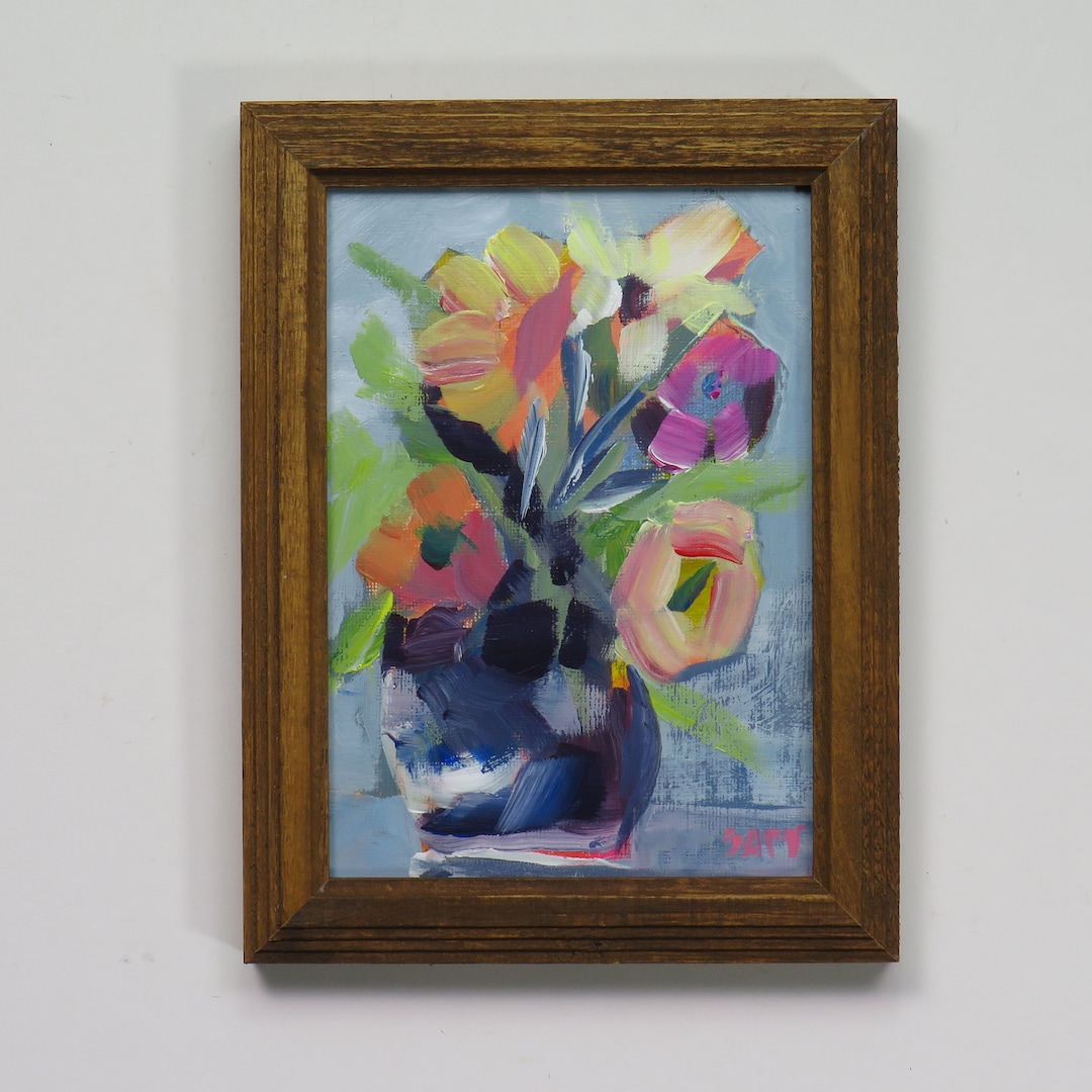 Framed Original Floral Painting spring Mix Original Acrylic Painting ...