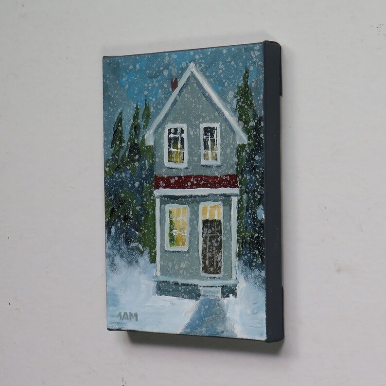 Painting - Cozy Wall Art - "on A Winters Day”- Acrylic Painting - Home ...