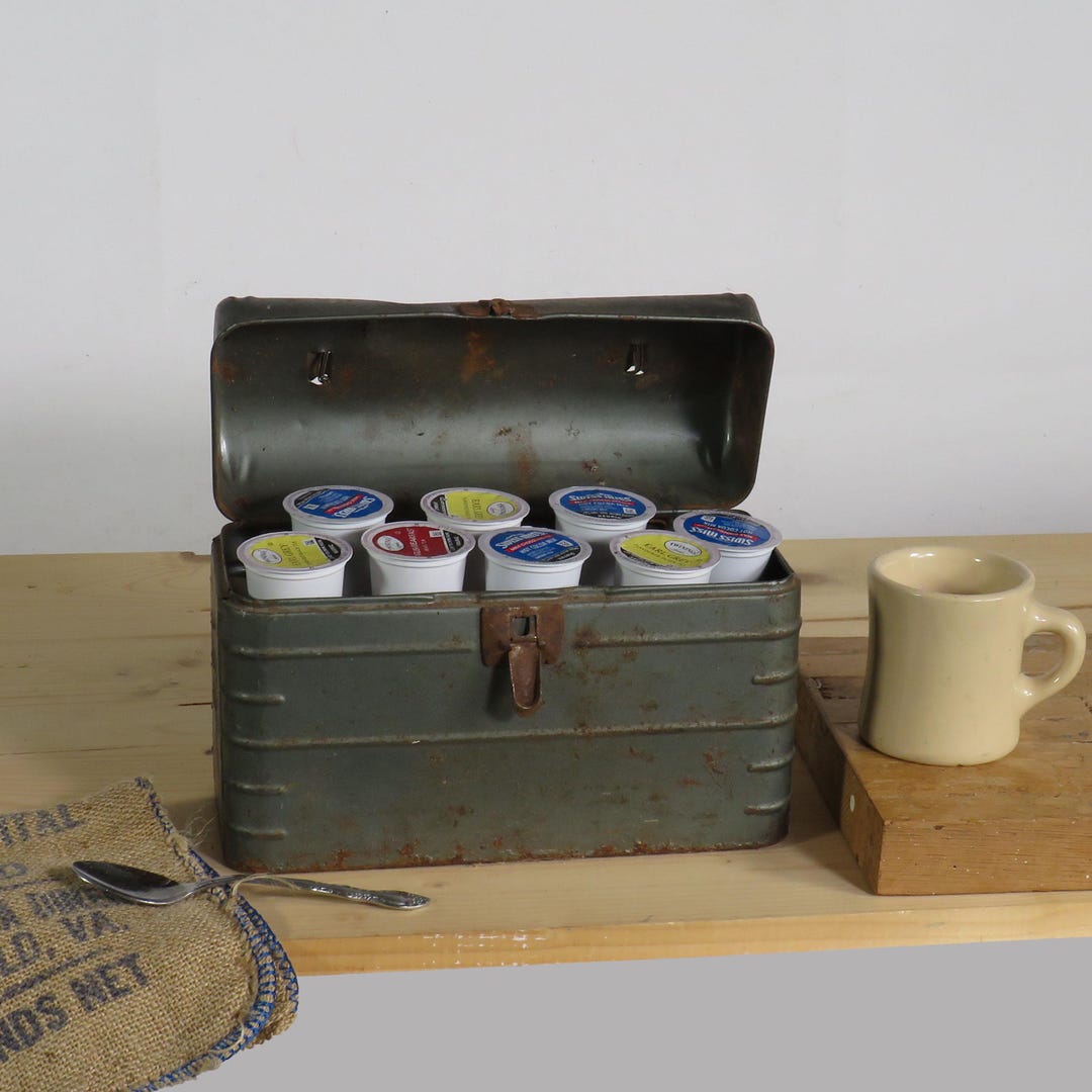 Antique Metal Lunch Box 1940'S farmhouse Decor Country Decor Industrial ...