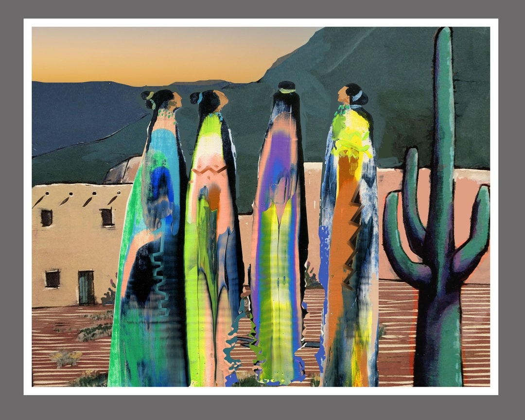 Southwestern Style - "pueblo Sunset" - Giclée Print - Desert Wall Art ...