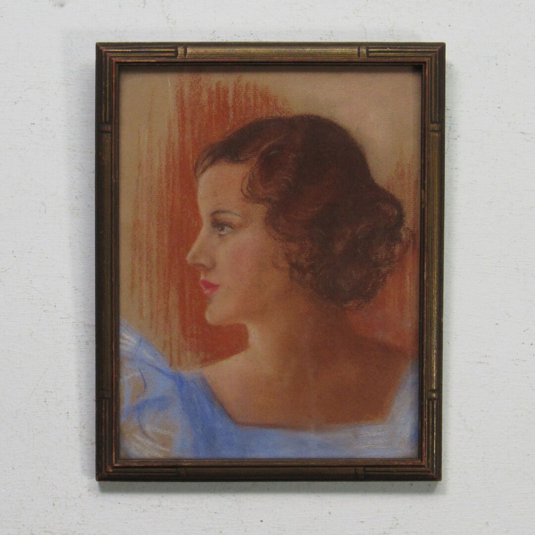Antiques - Antique Art Deco Frame - Beautiful Lady Portrait - Picture ...