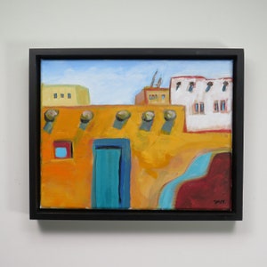 Framed Original Painting Wall Art old Town Adobe Original Acrylic ...
