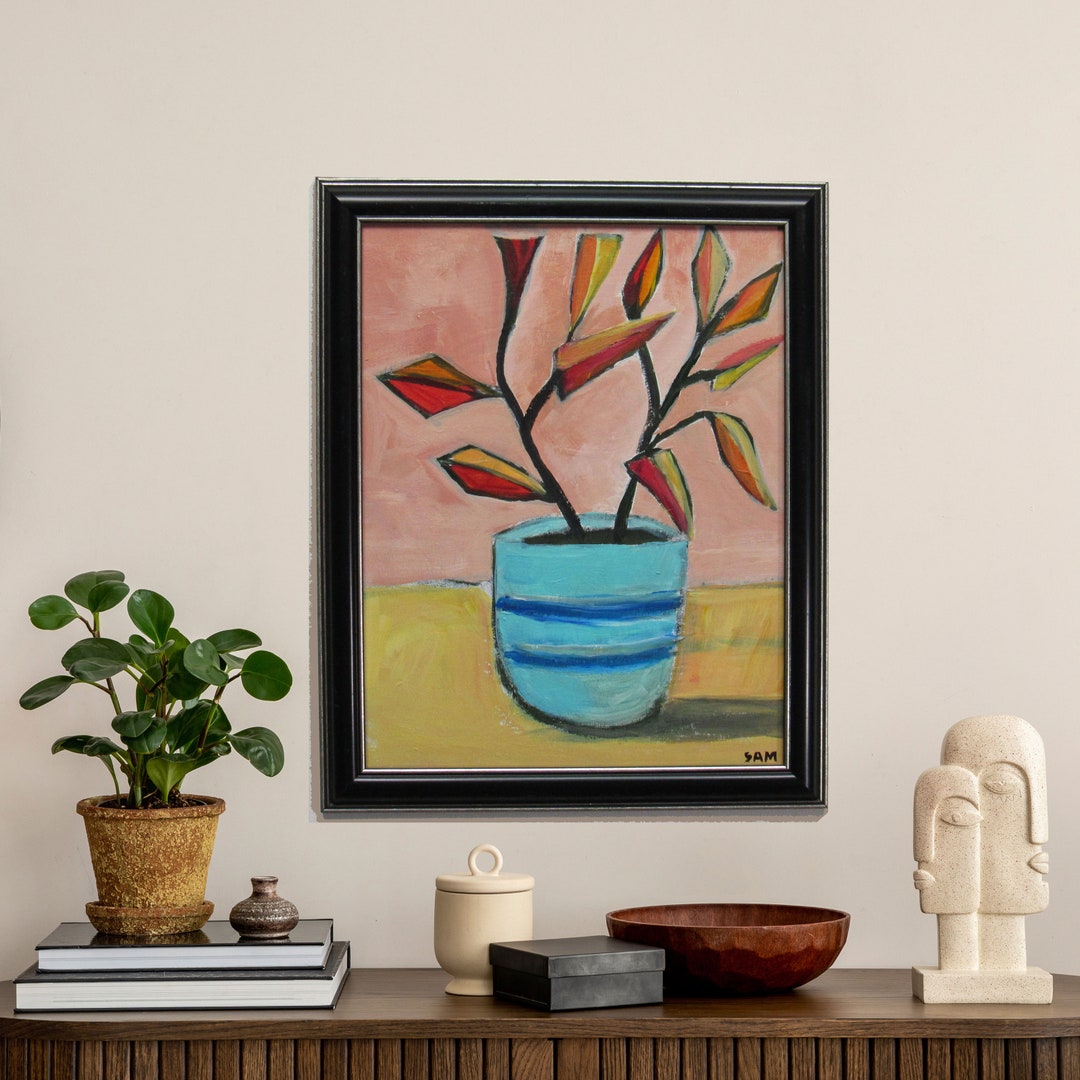 MCM -framed Original - Acrylic Painting - "good Vibrations"- Home Decor ...