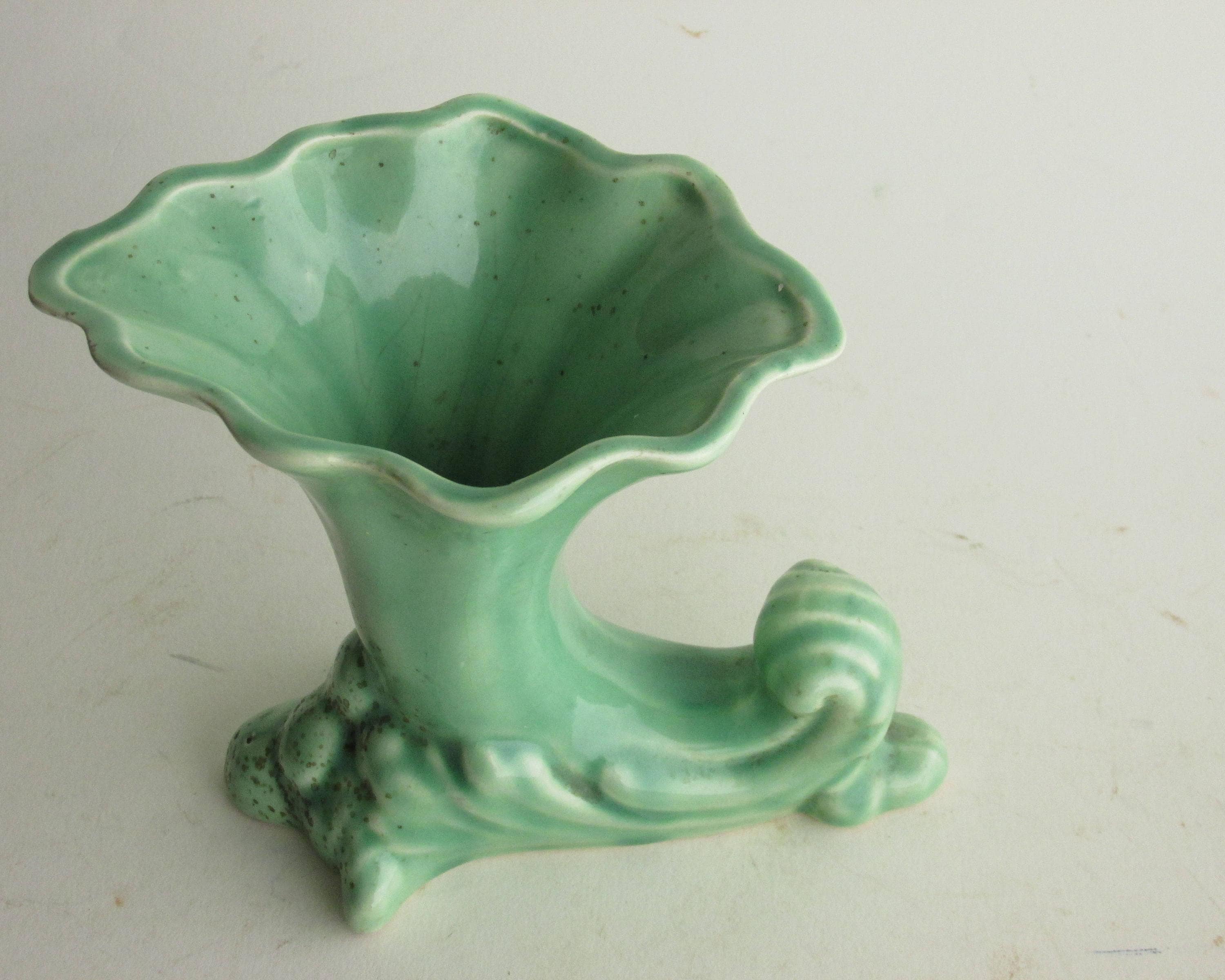 Vintage Art Pottery Vase Cornucopia Planter Thanksgiving | Etsy