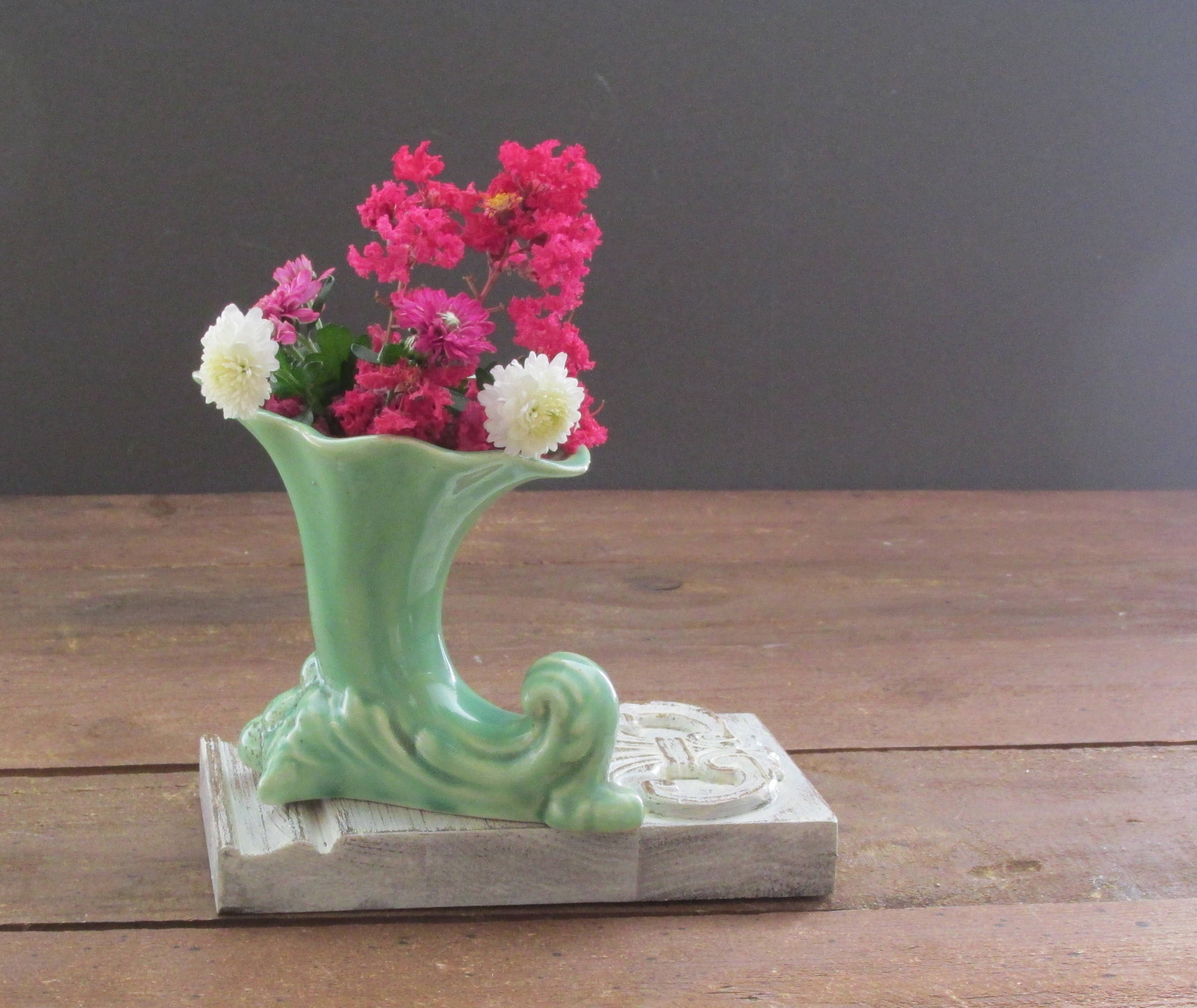 Vintage Art Pottery Vase Cornucopia Planter Thanksgiving - Etsy