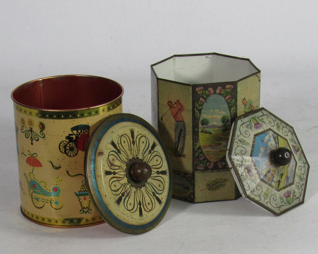 Vintage Tin Containers Tin Collection Vintage European - Etsy