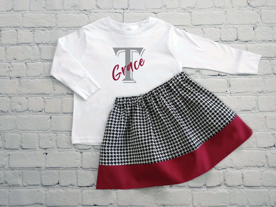 Monogram Girls Outfit, Toddler Monogrammed Top, Personalized Tee ...