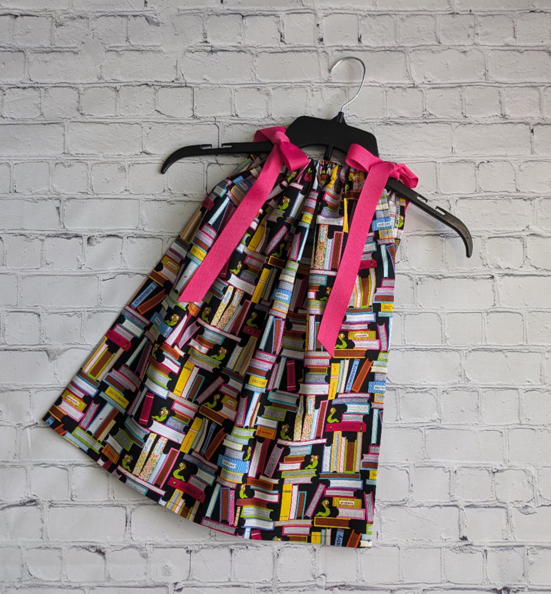 Girls Book Lover Dress, Readers Pillowcase Dress, Toddler Library Dress ...