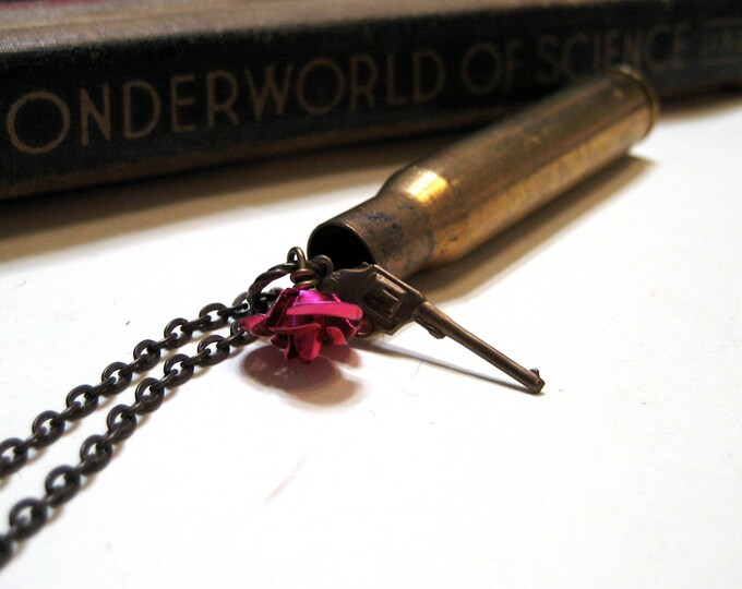 Guns and Roses Feminine Bullet Necklace Brass Bullet Shell - Etsy