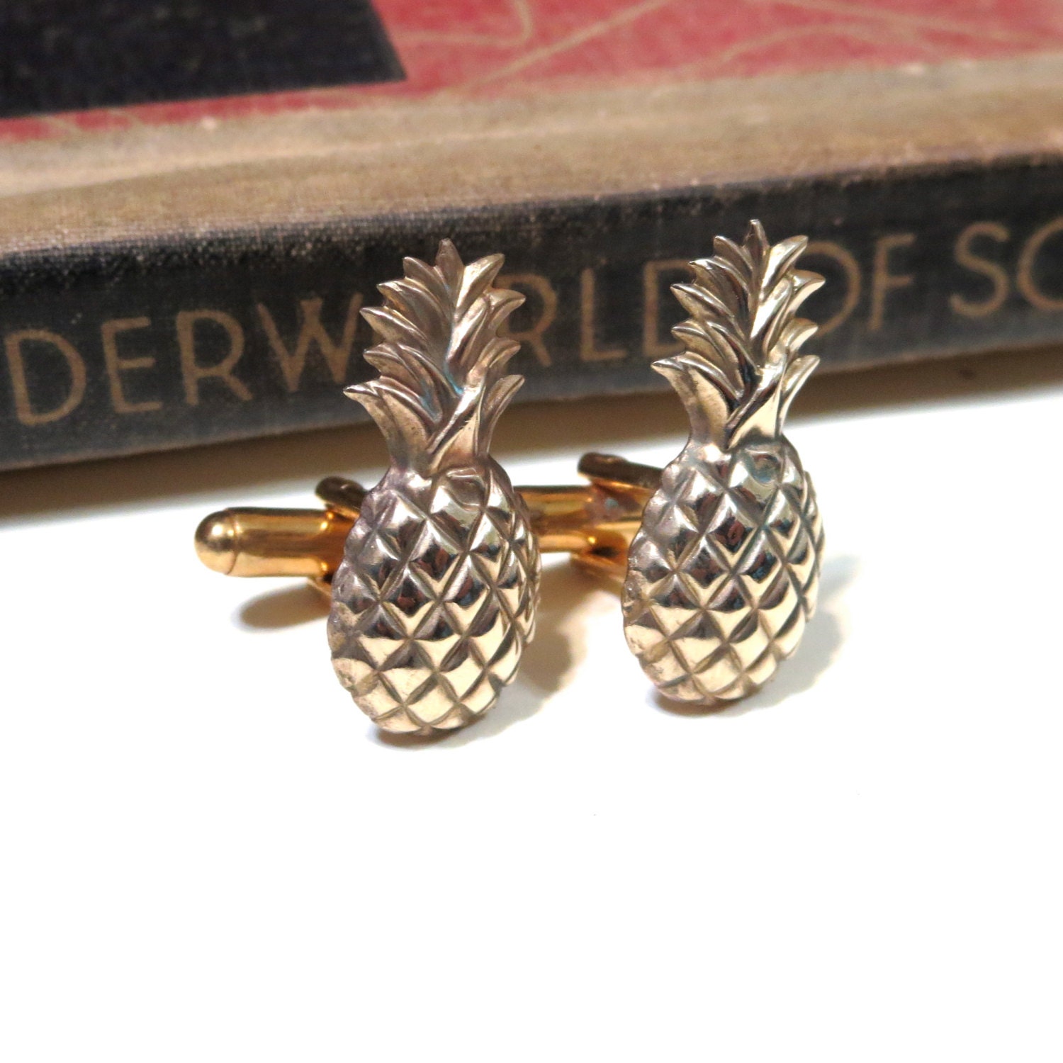 Raw Brass Pineapple Cuff Links Tropical Fruit Beach Wedding - Etsy UK