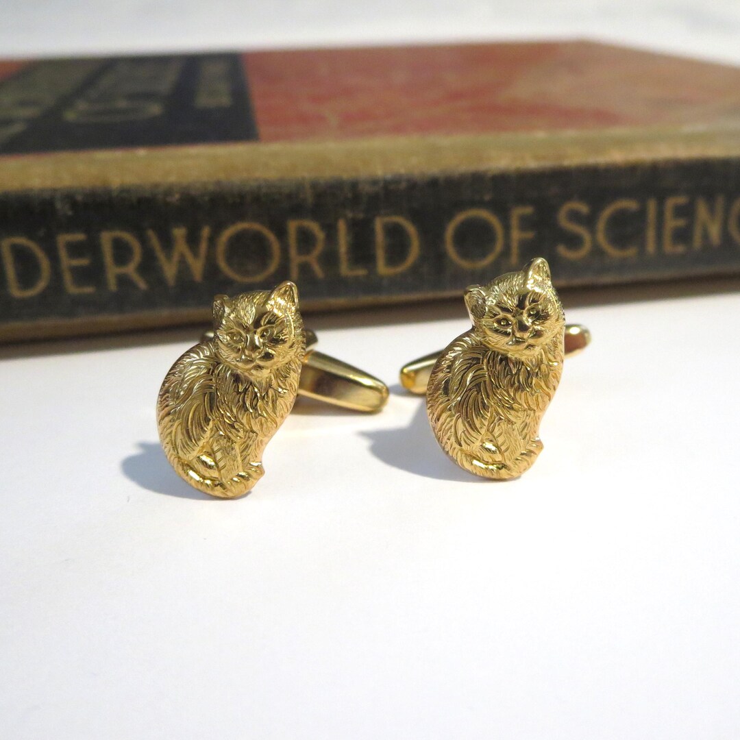 Raw Brass Cat Cuff Links - Cat Lady - Gold - Pet - Soldered Rescue ...