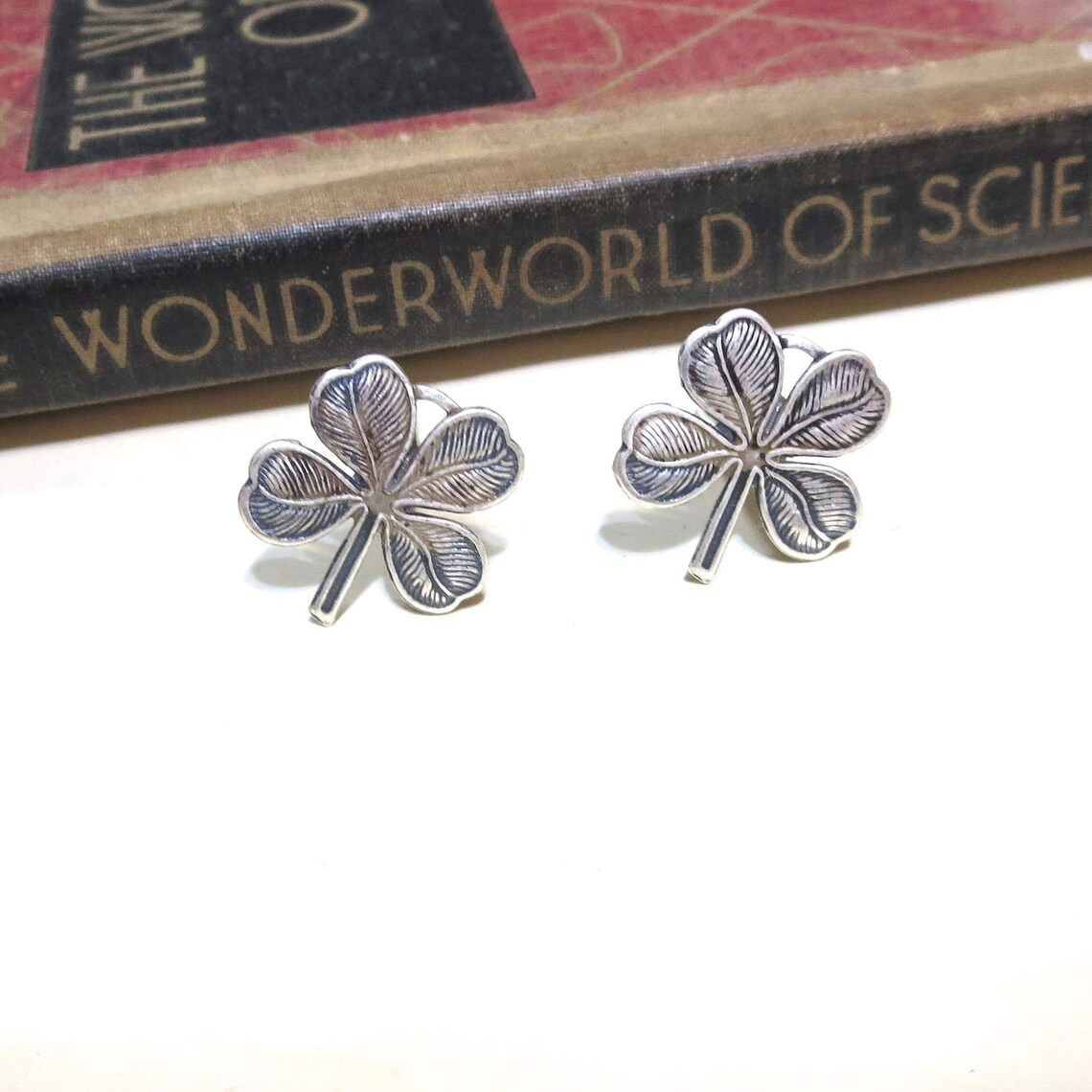 Antique Silver Clover Cuff Links - Four Leaf Clover Cufflinks - Wedding ...