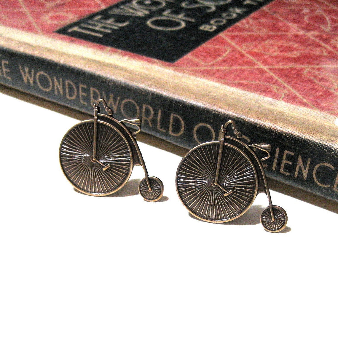High Wheel Bicycle Cuff Links - Antiqued Brass Bike Cuff Links ...