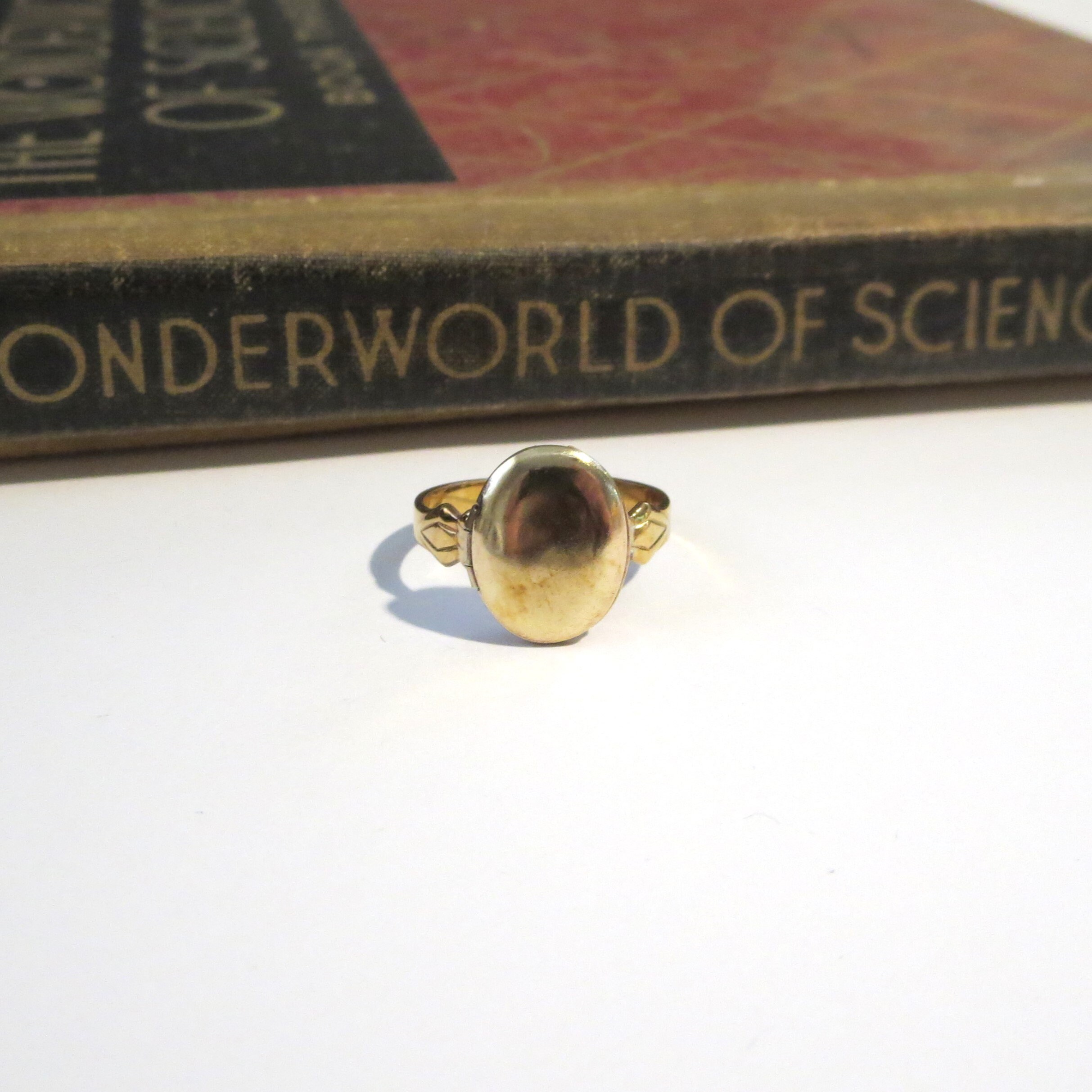 Vintage Oval Locket Ring - Solid Brass - Adjustable - Photo Locket ...
