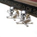 Skull and Crossbones Cuff Links Antiqued Silver Pirate - Etsy