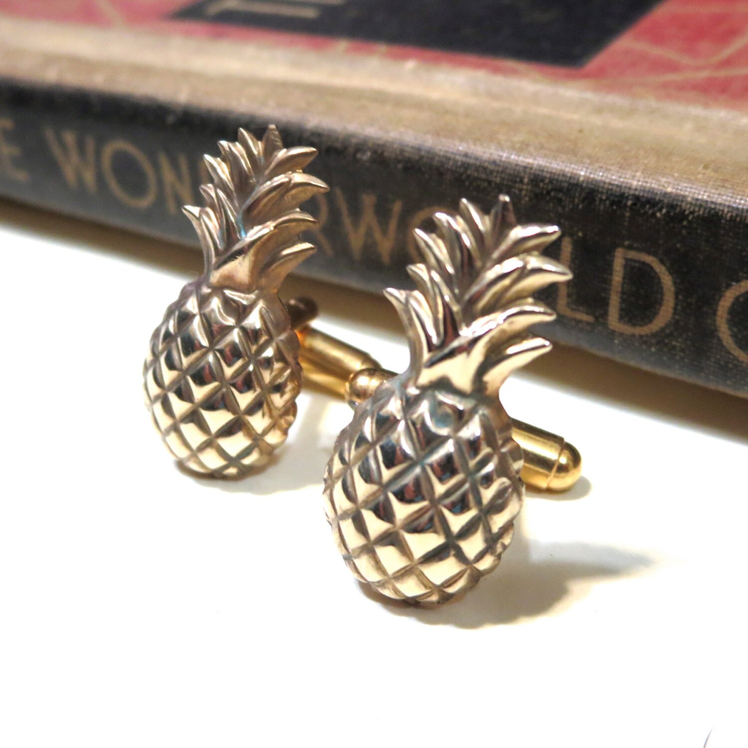Raw Brass Pineapple Cuff Links Tropical Fruit Beach Wedding - Etsy UK