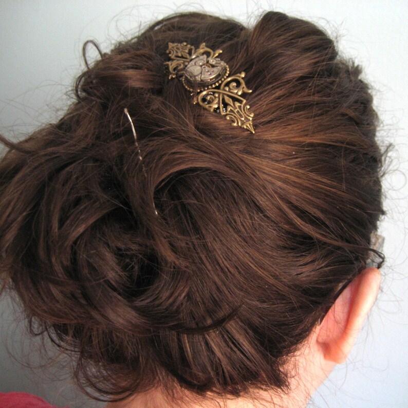 Vintage Watch Movement With Real Rubies Hair Comb Antiqued | Etsy