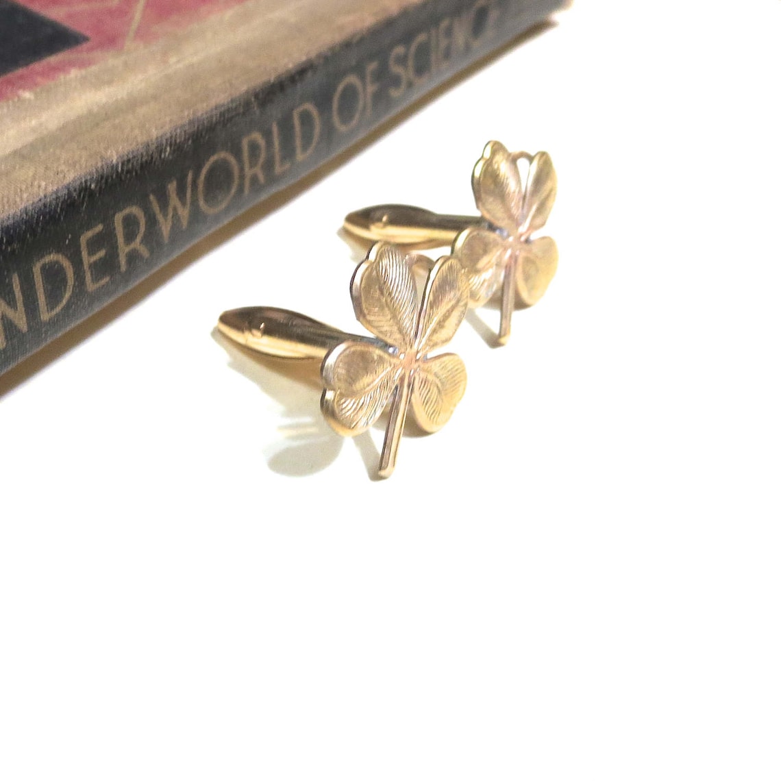 Raw Brass Clover Cuff Links Four Leaf Clover Cufflinks | Etsy