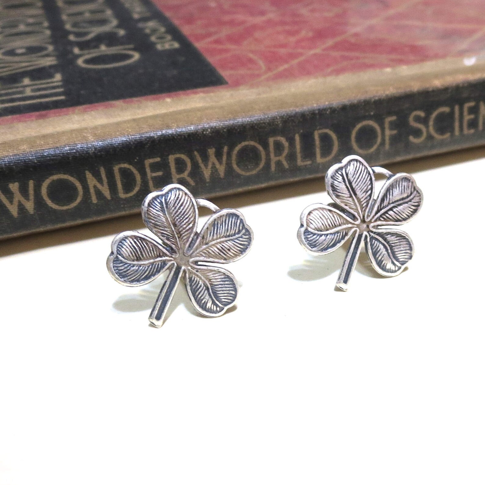 Antique Silver Clover Cuff Links - Four Leaf Clover Cufflinks - Wedding ...