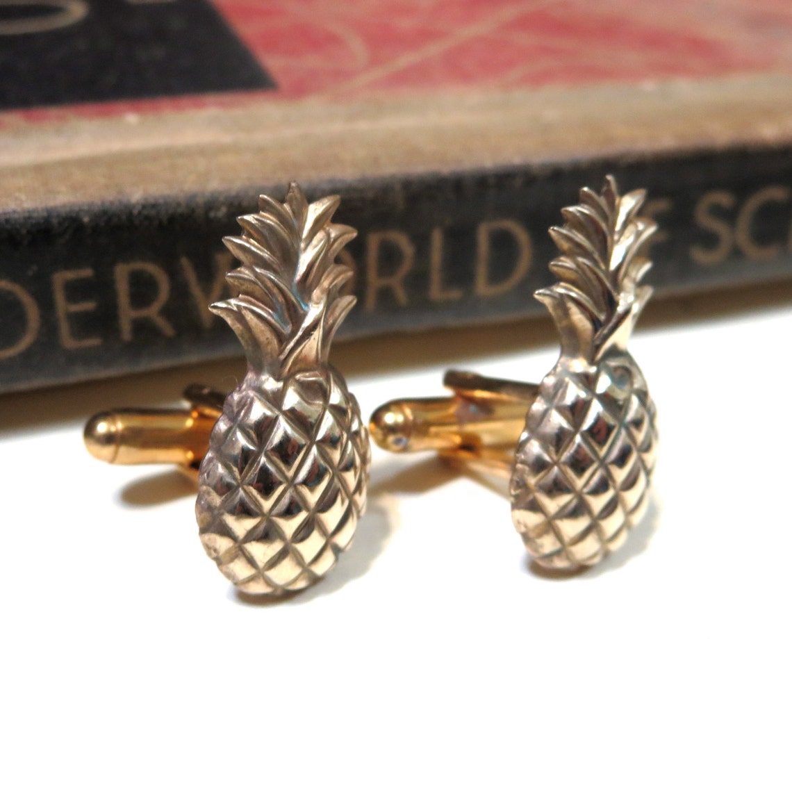 Raw Brass Pineapple Cuff Links Tropical Fruit Beach Wedding - Etsy UK