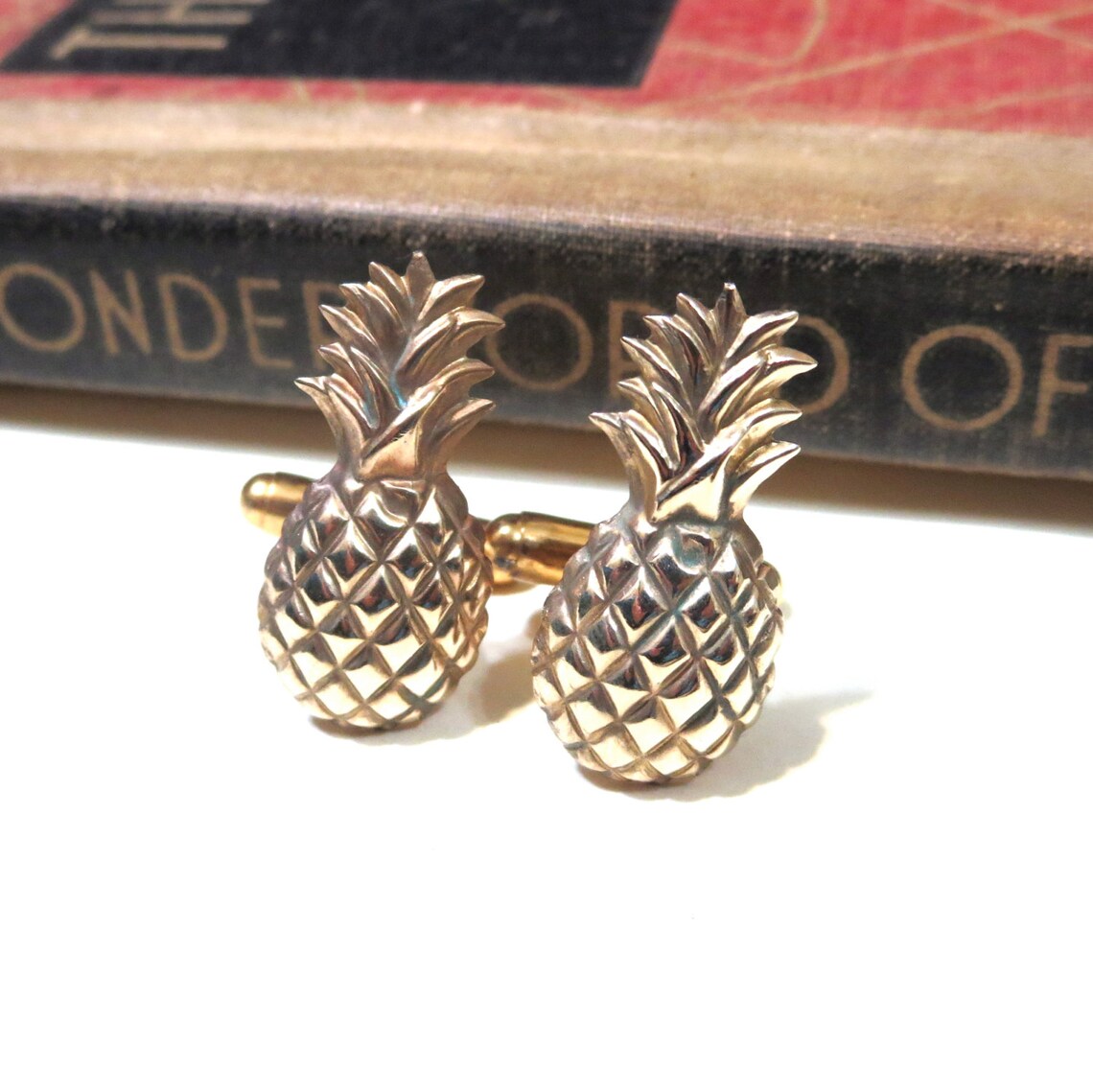 Raw Brass Pineapple Cuff Links Tropical Fruit Beach Wedding - Etsy UK