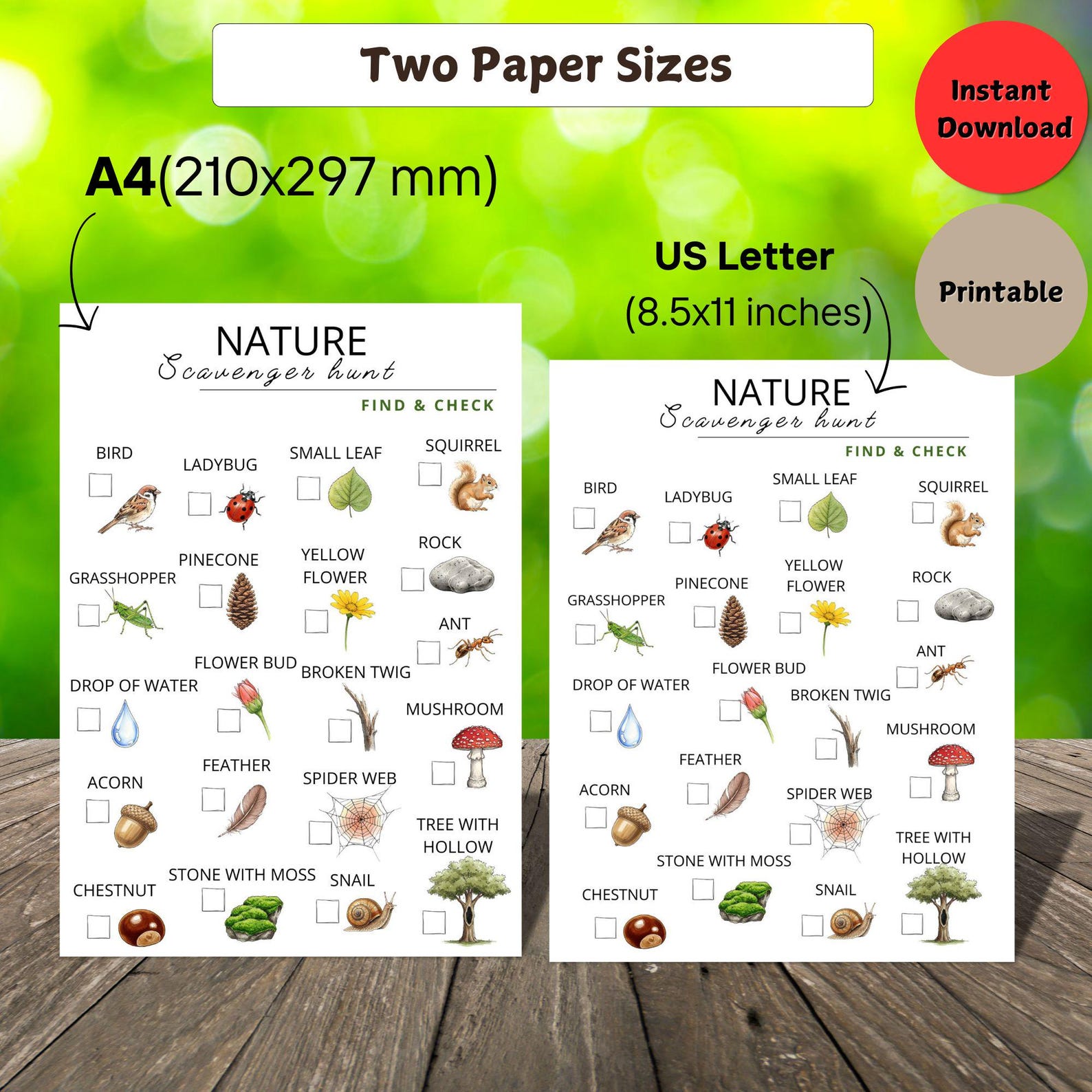 Nature Scavenger Hunt Printable: Outdoor Camping Game (digital Download ...