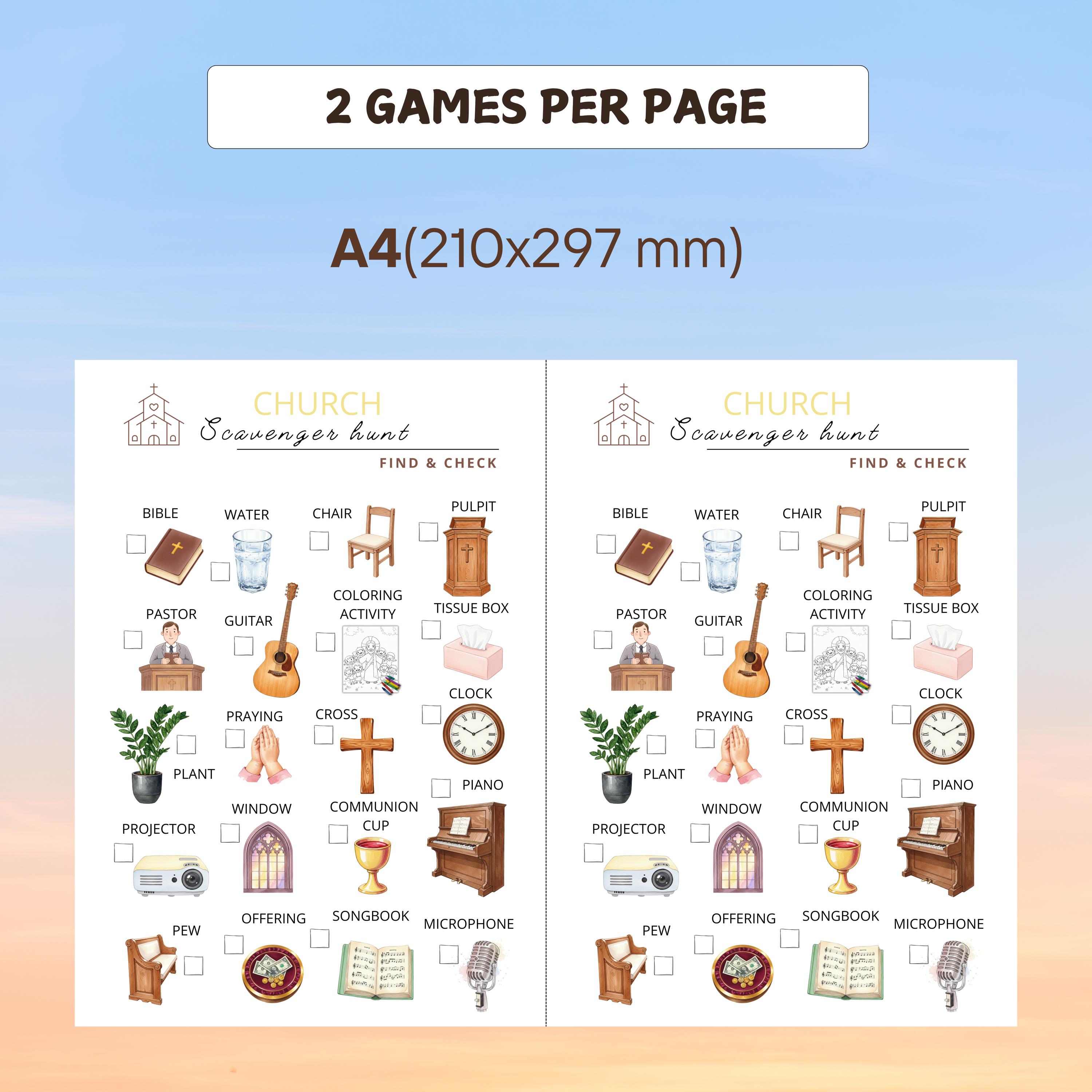 Church Scavenger Hunt for Kids: Christian Activity Game (printable PDF ...