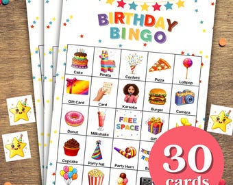Birthday Bingo Game | Printable PDF | Instant Download | Fun Party ...