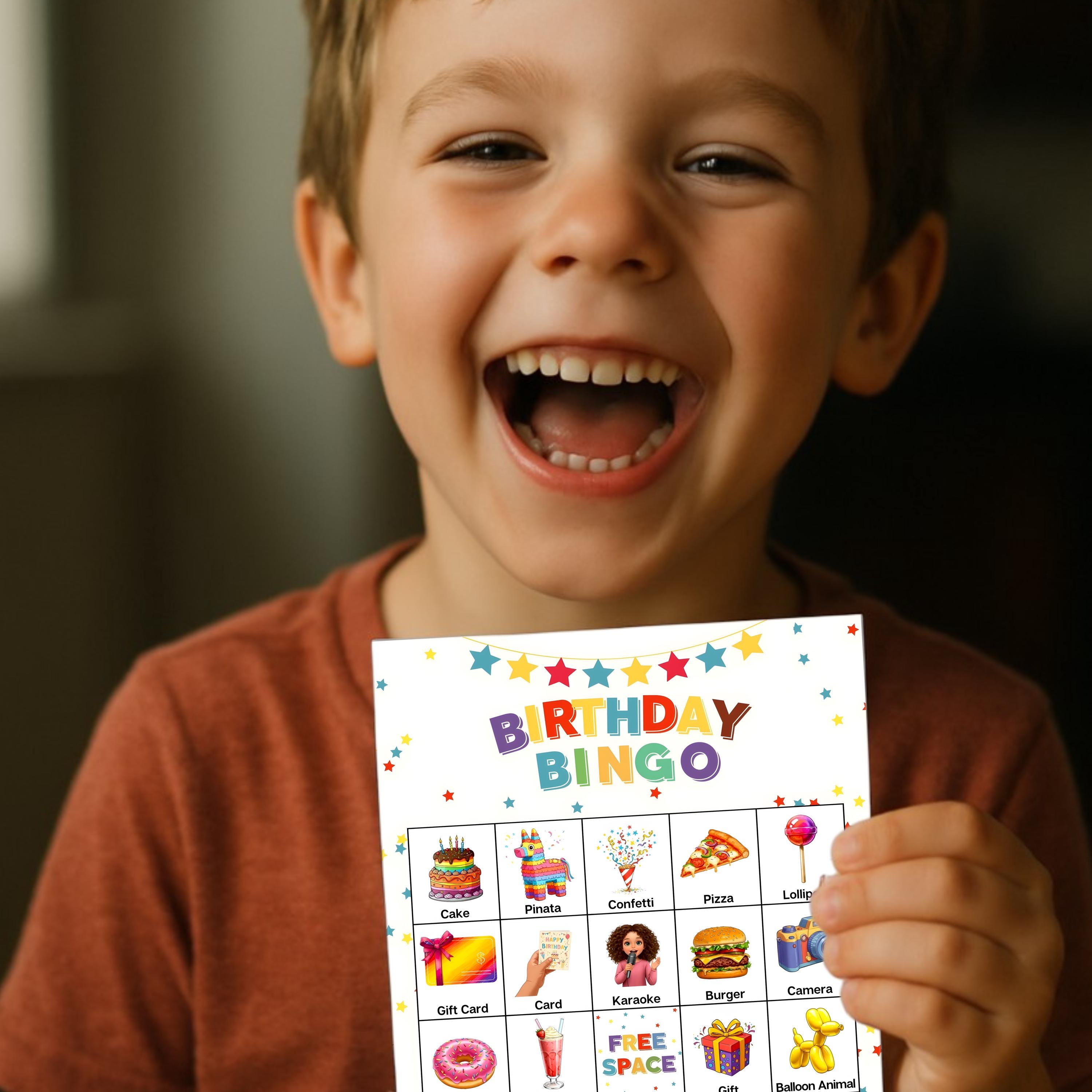 Birthday Bingo Game for Kids – 30 Printable Cards | Party Activity ...