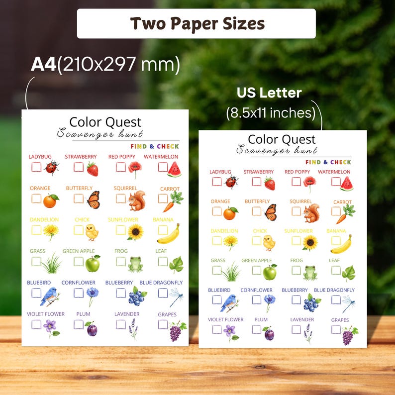 Color Scavenger Hunt Printable PDF | Kids Outdoor Activity Worksheet ...