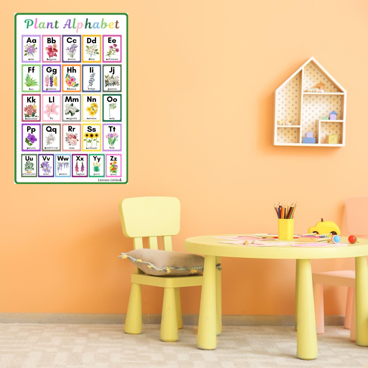 Digital Download Alphabet Poster – Plant Theme ABC Reading Poster ...
