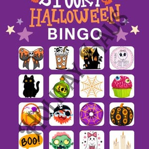 Spooky Halloween Bingo Game - 30 Unique Cards | Printable Party ...