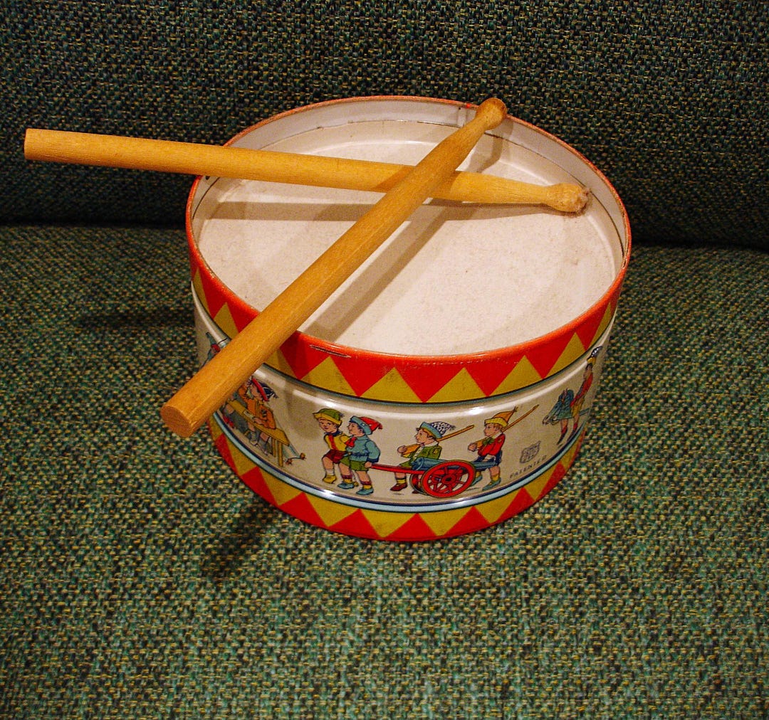 Vintage J Chein Tin Toy Drum – USA Made Children's Parade Drum - Etsy