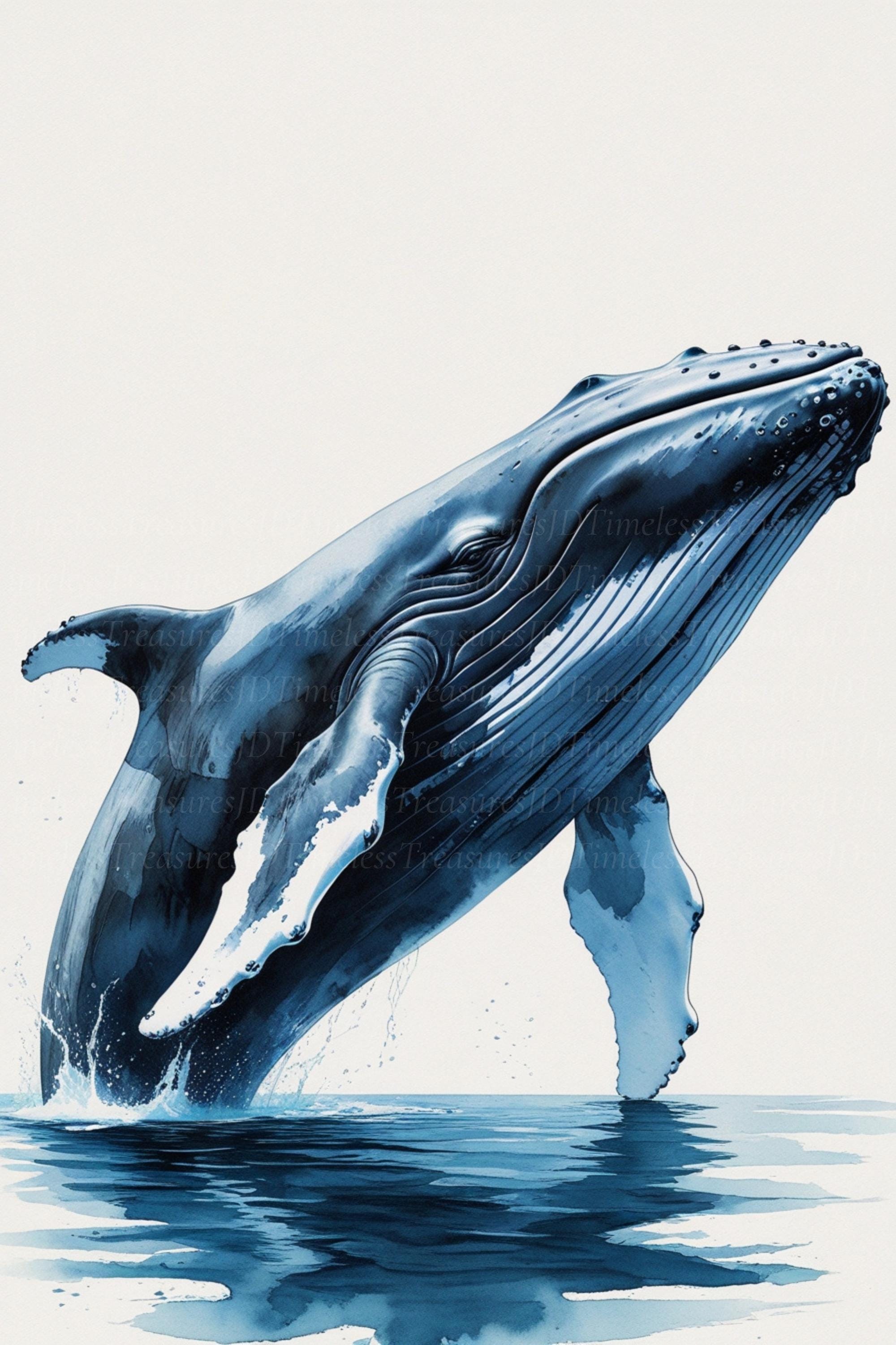 10 Whale Clip Art, Digital Download, Printable Watercolor Arte, High ...