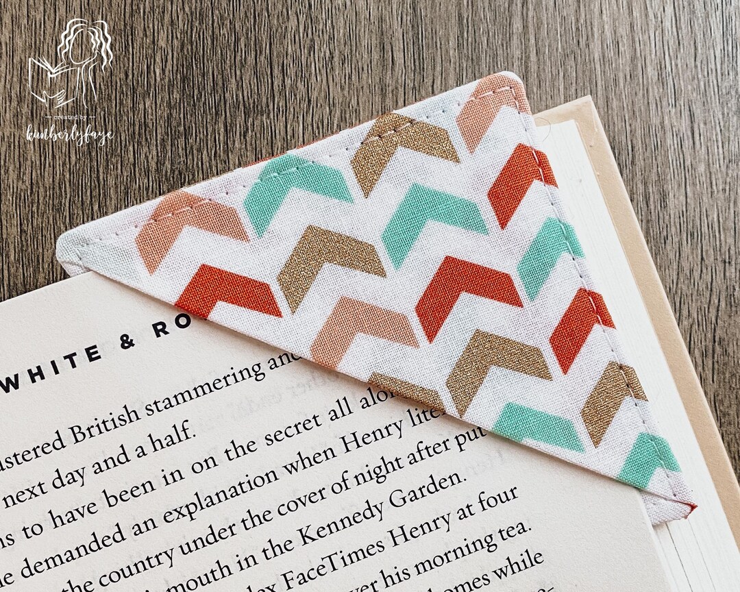 Pastel Chevron Fabric Corner Bookmark KFC017 –– Handmade Gifts for ...