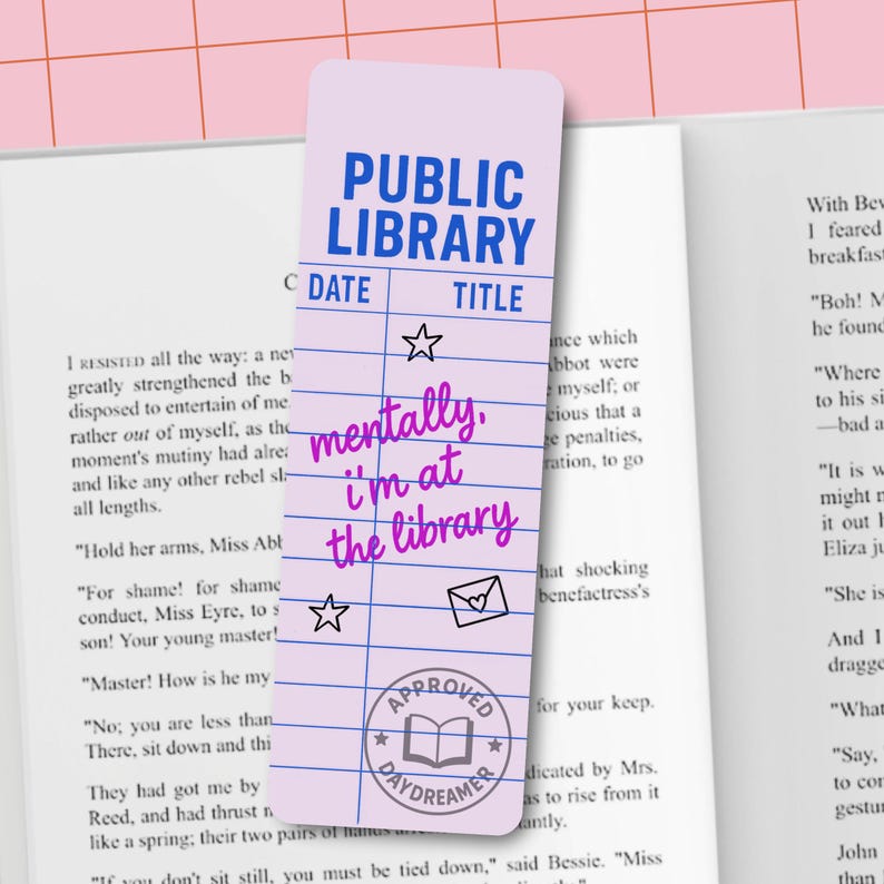 Library Card Bookmarks, Funny Bookish Quotes Bookmark Set, Vintage ...