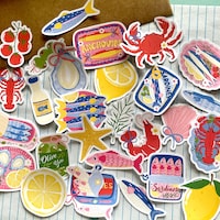 Sardine Tin Sticker Bundle: 5 Vinyl Fish Stickers+1 Reusable Tin - Etsy