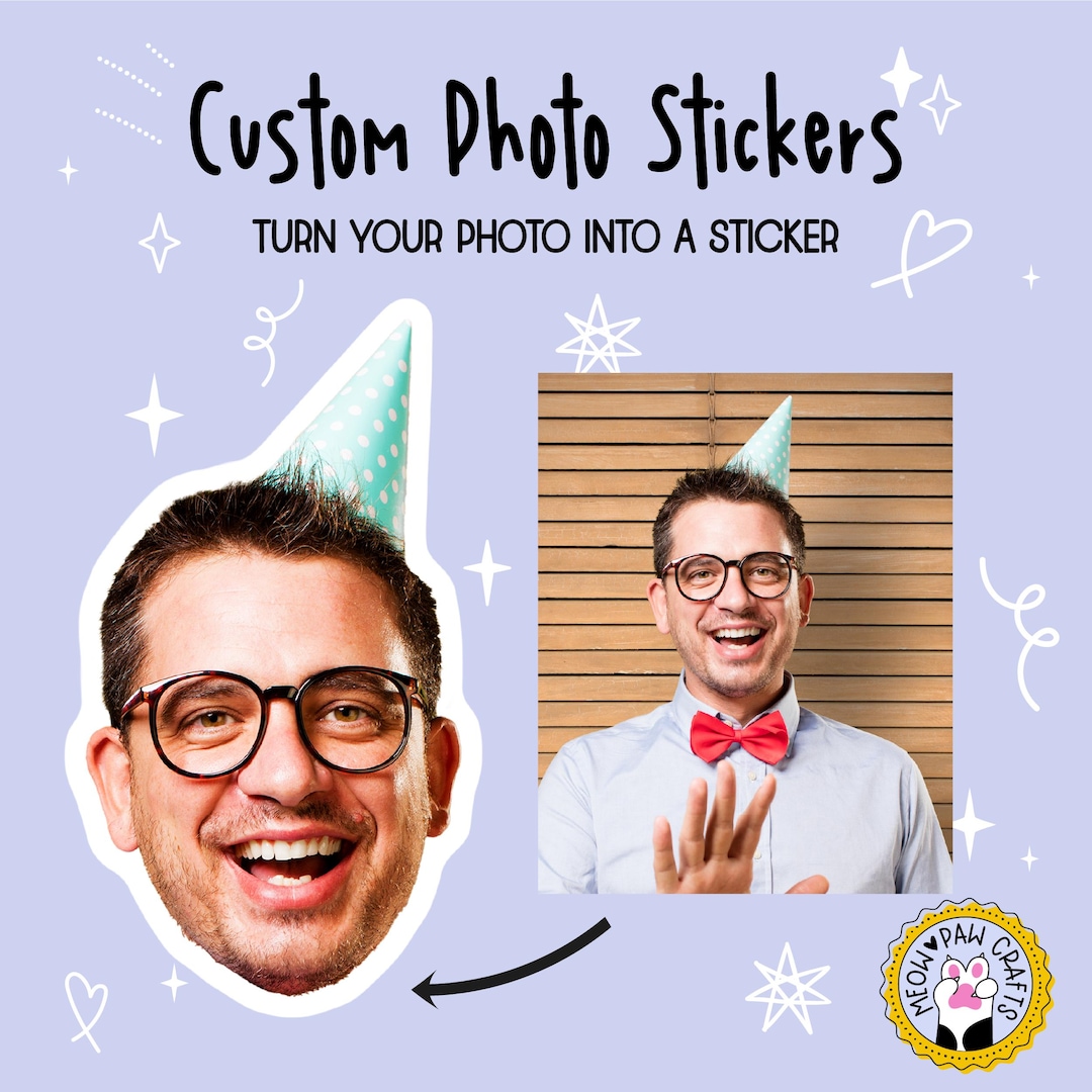 Custom Face Stickers, Personalized Photo Stickers, Custom Portrait ...
