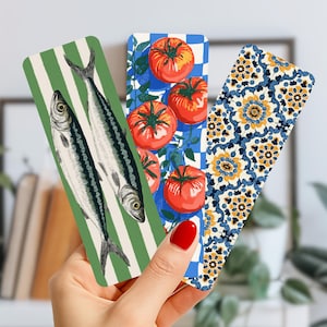 Sardines Tomato Bookmarks, Mediterranean Bookmark Set, Italian Summer ...
