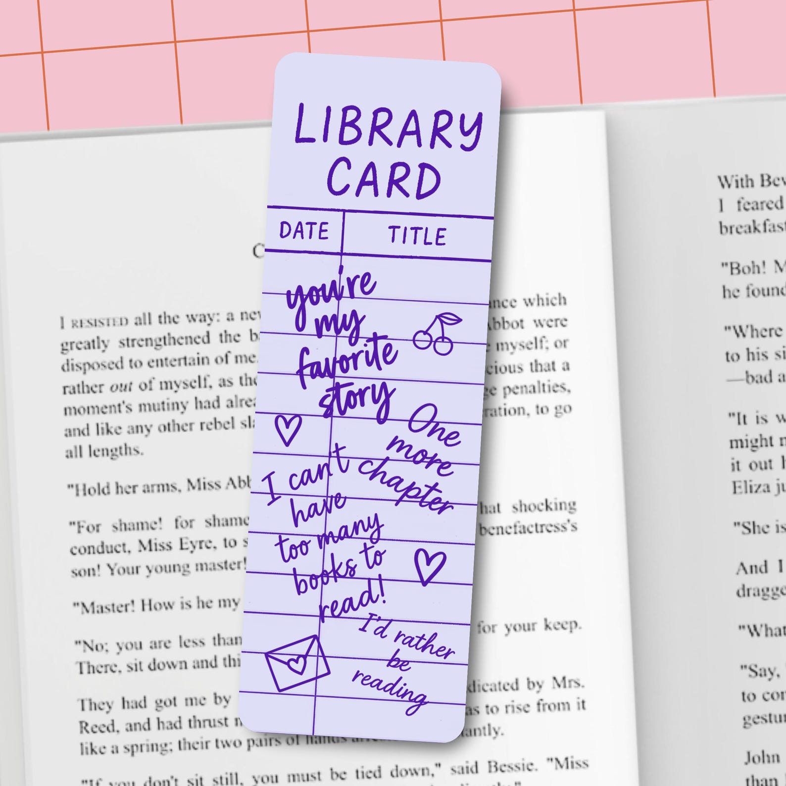 Library Card Bookmarks, Funny Bookish Quotes Bookmark Set, Vintage ...