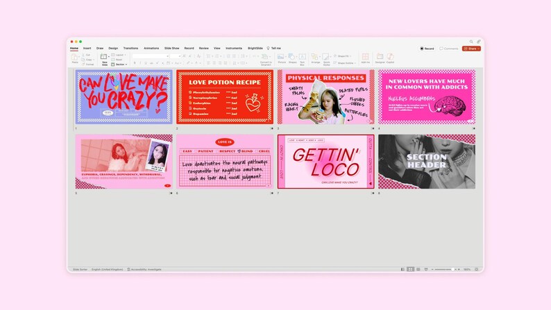 Crazy in Love Presentation Template Editable Powerpoint Slides for ...
