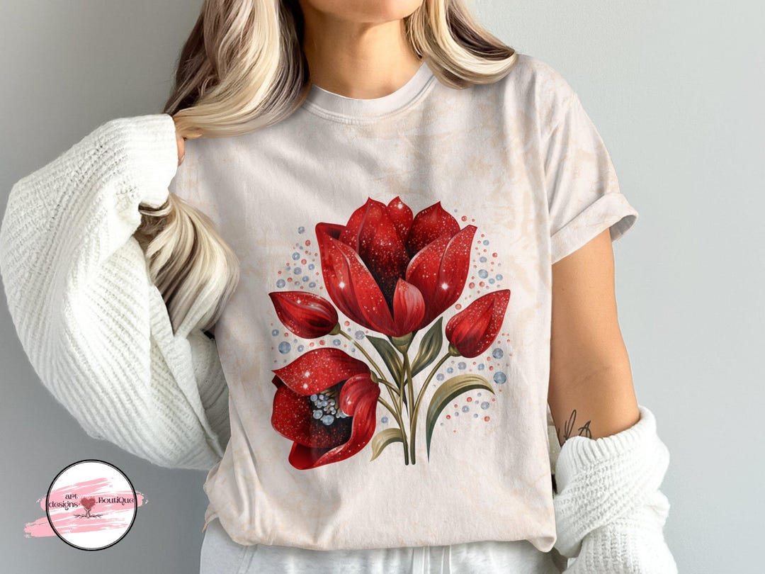 Red Flower Png, Red Sublimation Design, Flower Png, Floral Design Png ...