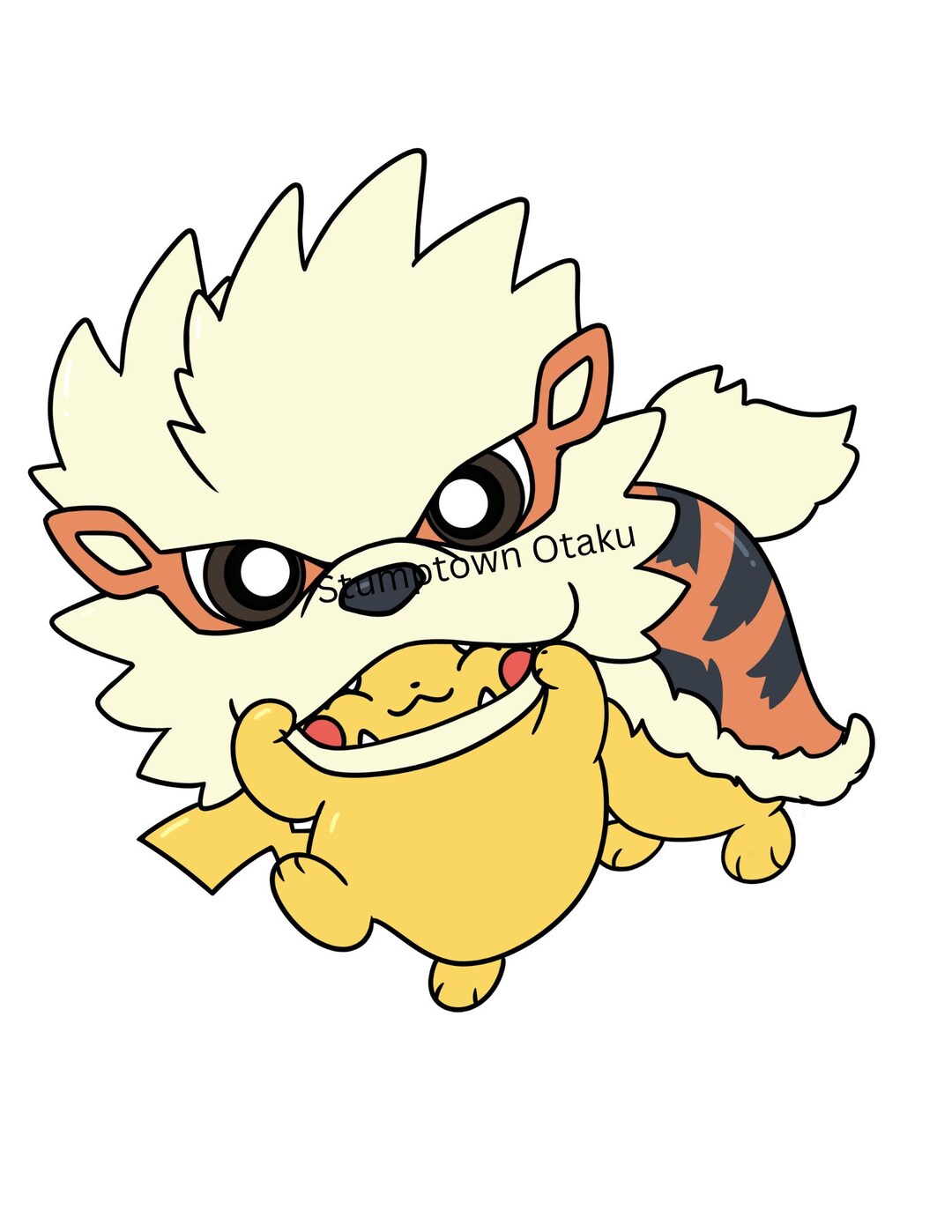 Arcanine & Pikachu Cuddle – Kawaii Pokémon Art Print | Cute Hug ...
