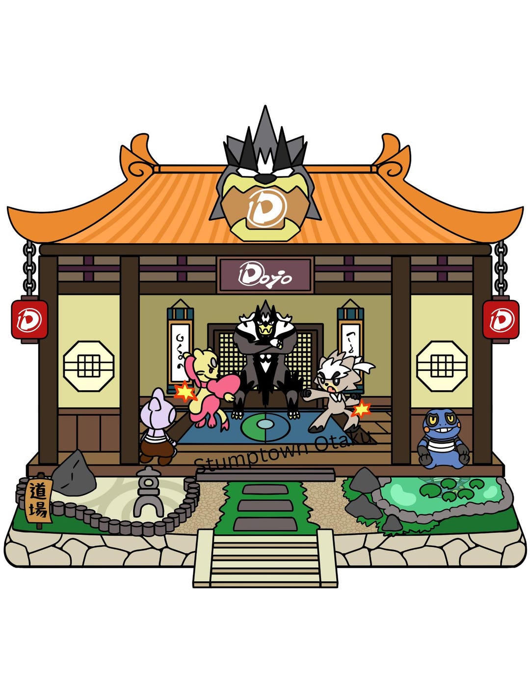 Urshifu Martial Arts Dojo – Kawaii Pokémon Dojo Art Print | Fighting ...