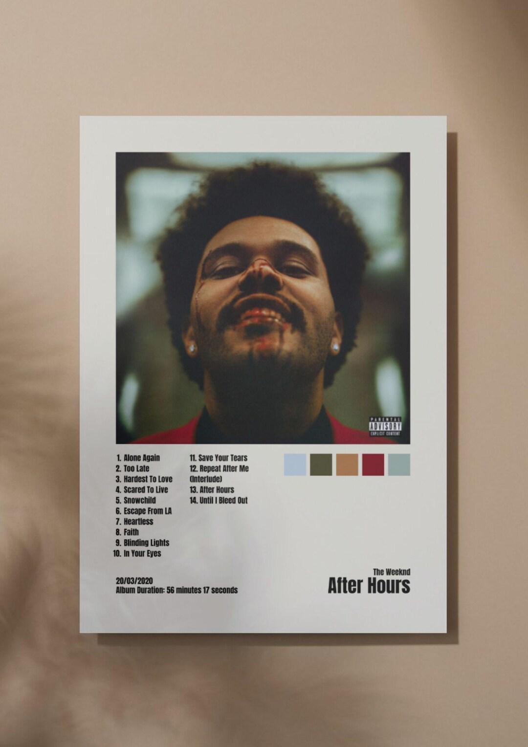 The Weeknd After Hours Music Poster the Weeknd Poster Album Poster - Etsy