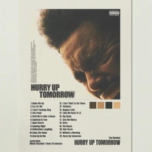 The Weeknd Hurry up Tomorrow Album Poster - Etsy