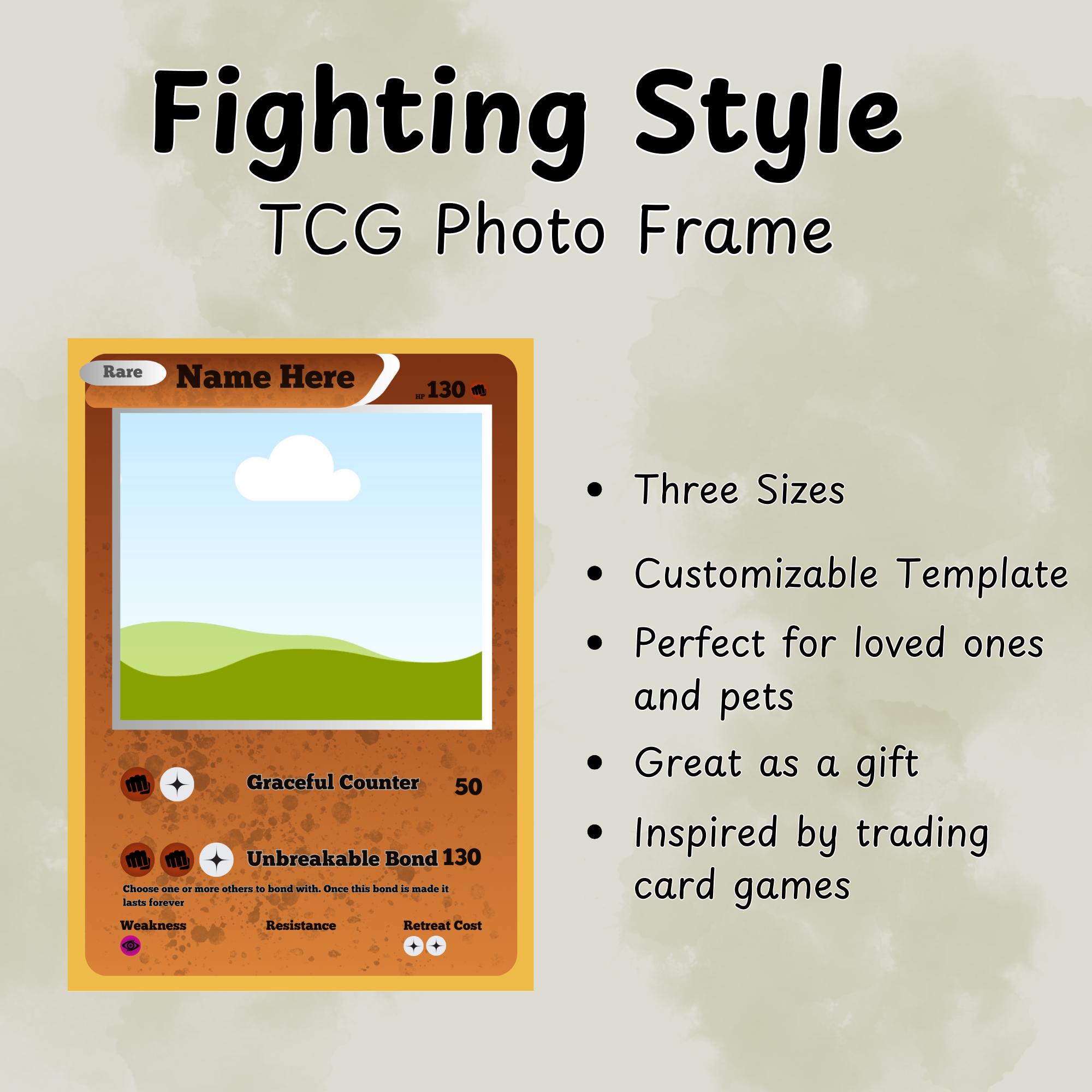 Customizable Photo Frame, Trading Card Game, Fighting Style, Canva ...