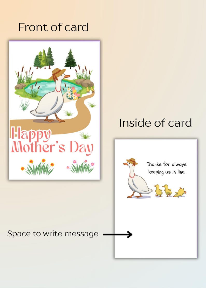 Funny and Cute Mother's Day - Ducks | Foldable, Printable Card ...