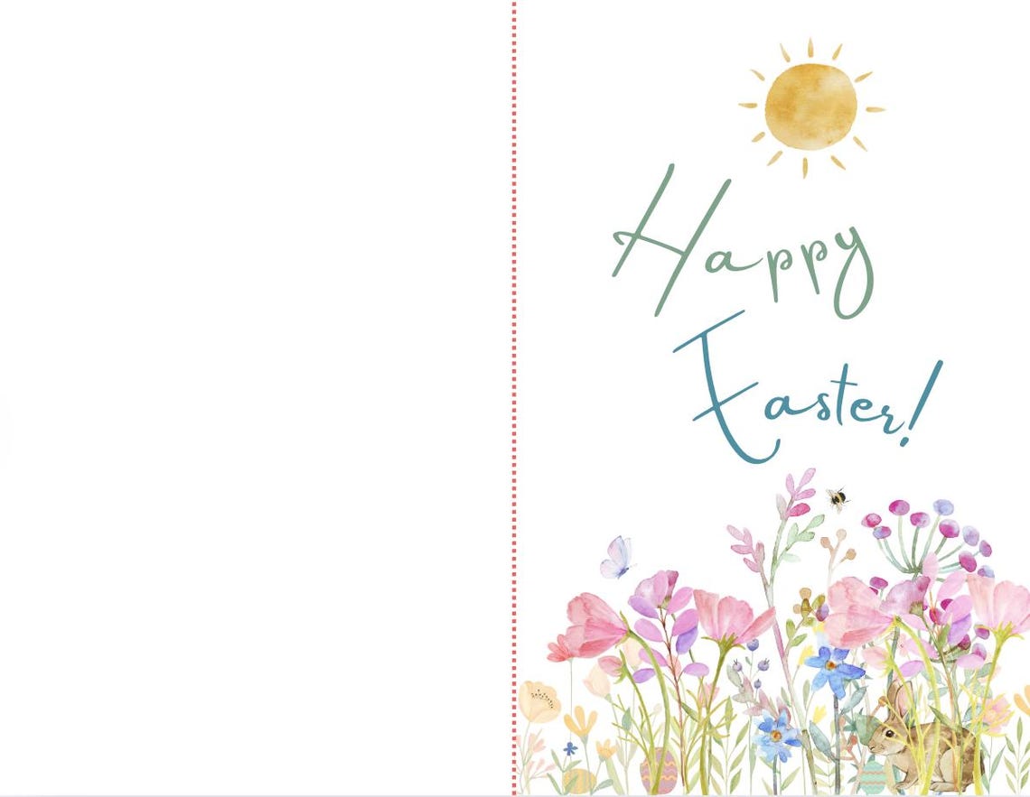 Printable Card for Easter | Cute Easter Scene | Happy Easter | Artistic ...